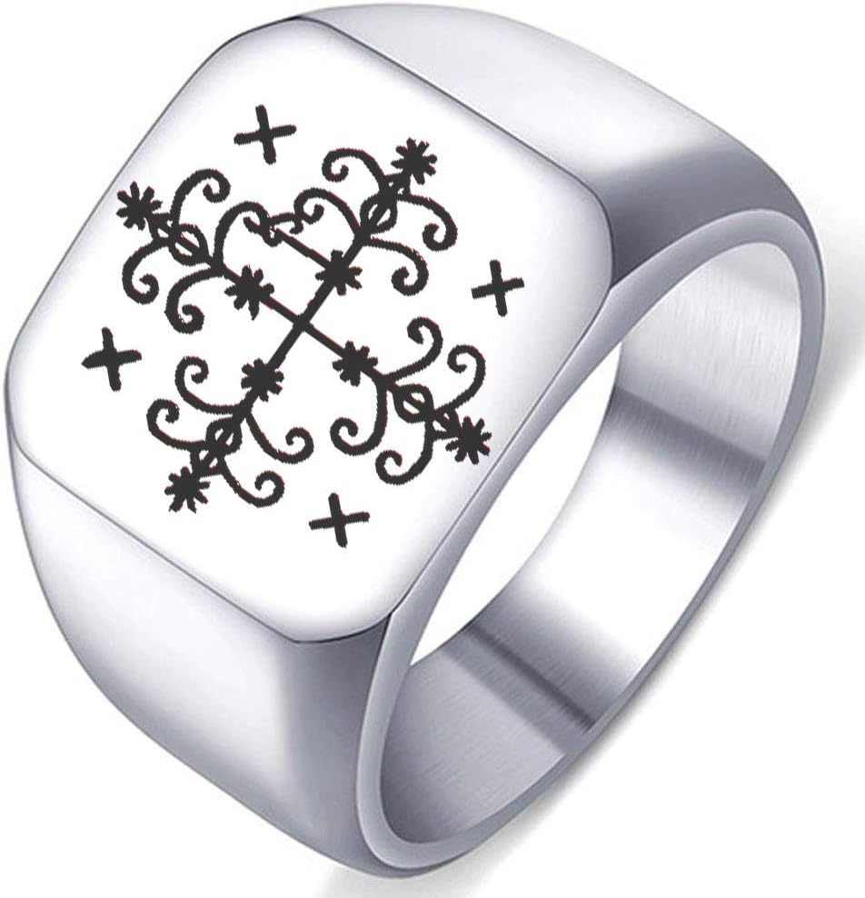 Papa Legba Voodoo Loa Mens Womens Stainless Steel Ring|Amazon.com