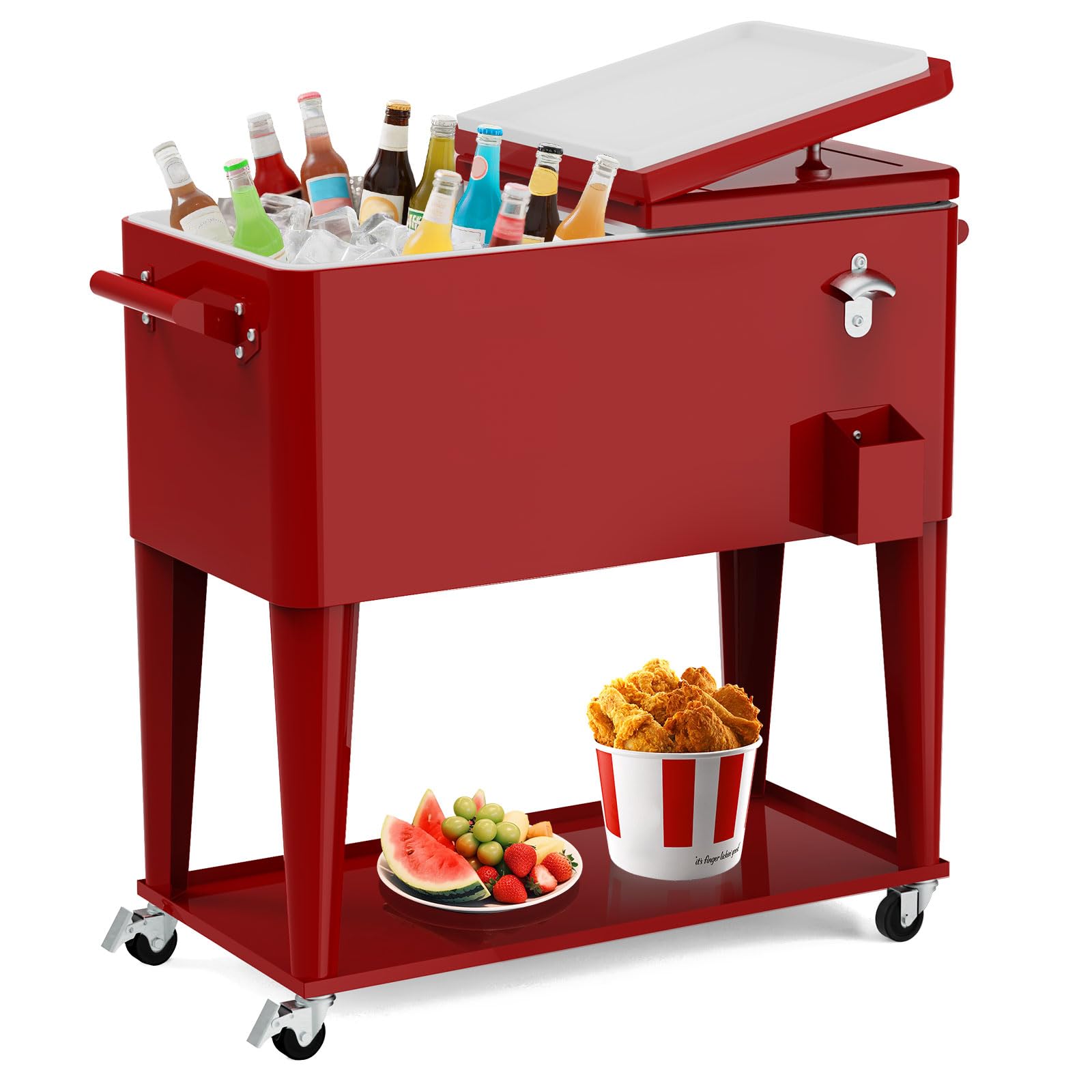 Snapklik.com : SHAREWIN 80 Quart Rolling Ice Chest Cart, Portable ...