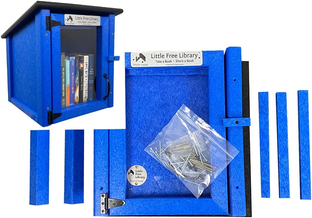 Amazon.com: LITTLE FREE LIBRARY® Composite Blue Kit with Official ...