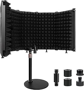 Amazon.com: Rigych Microphone Isolation Shield, 5 Panels Sound Proof ...