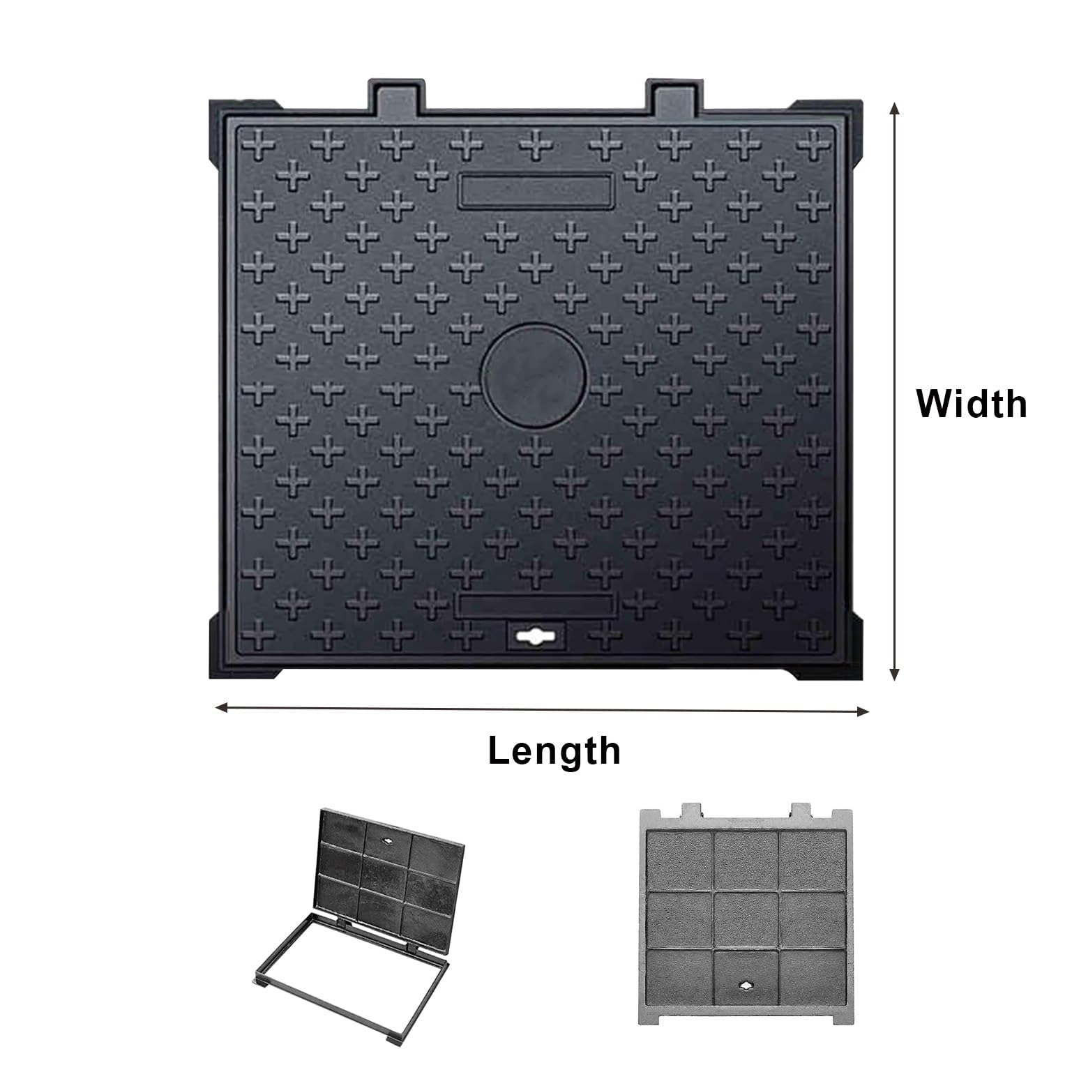 Driveway Yard Basin Cover 28" Cast Iron Manhole Cover & Frame – 10-Ton ...