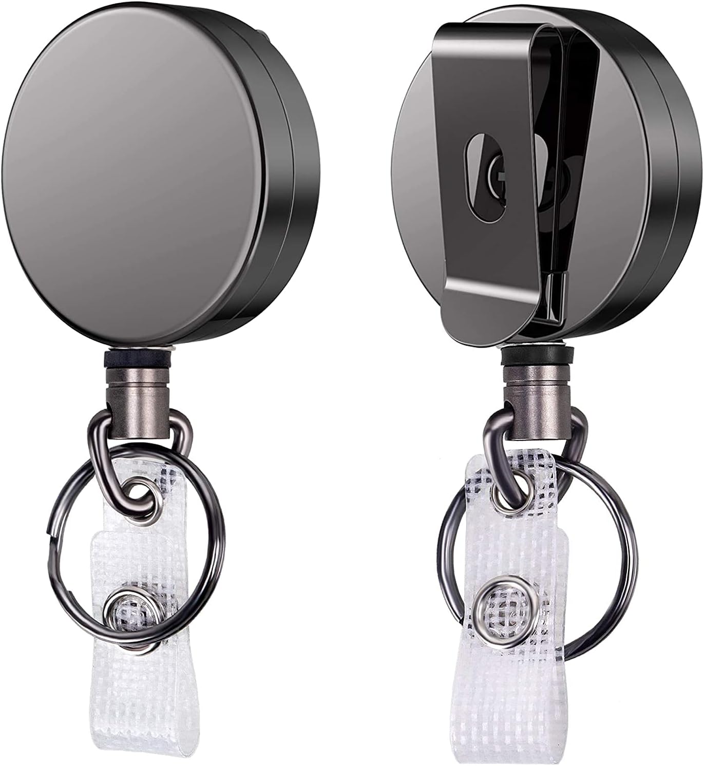 MOREBEST 2 Pack Heavy Duty Retractable Badge Holder Reel, Metal ID ...