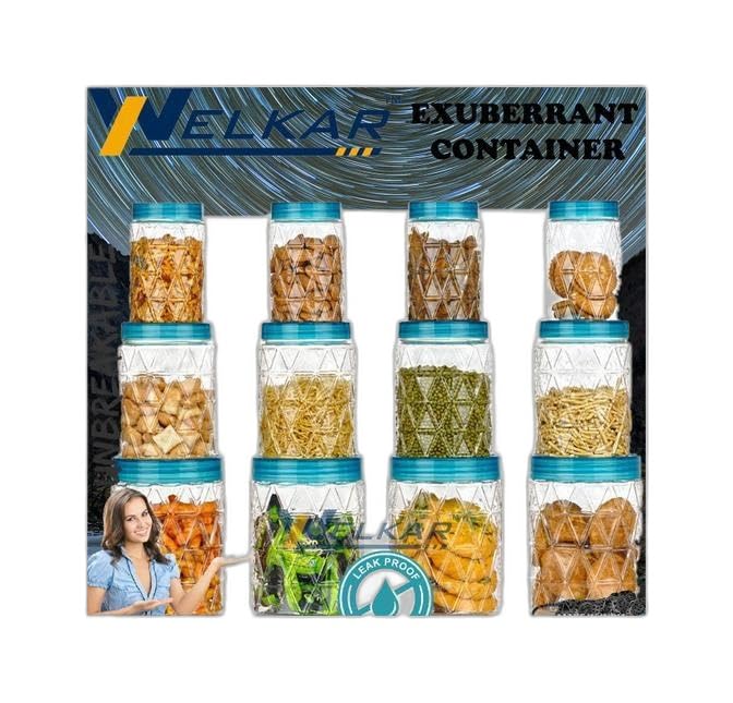 Plastic Transparent Containers Store Jars Cylindrical Grocery Canister ...