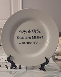 Amazon.com: MIRACLE PRINTS Mr & Mrs Wedding Plates decoration - Mr ...
