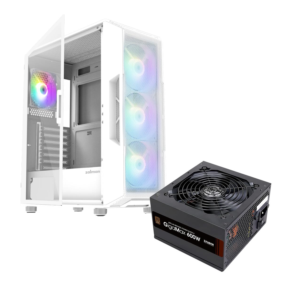Amazon.com: Zalman i3 NEO ATX Mid Tower Gaming PC Case + GigaMax 600W ...