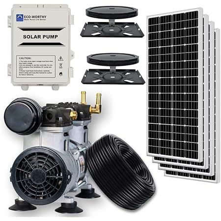 Amazon.com: Solar Aeration Pump With 4pcs 100W solar panels, Pond ...