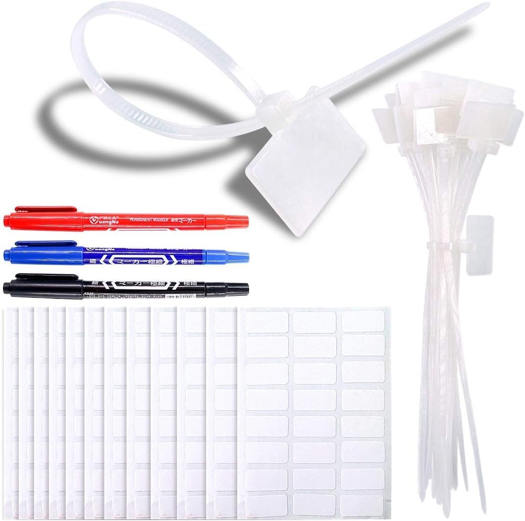 Amazon.com : 250pcs 6" White Zip Ties Tags with Labels, Durable Wire ...