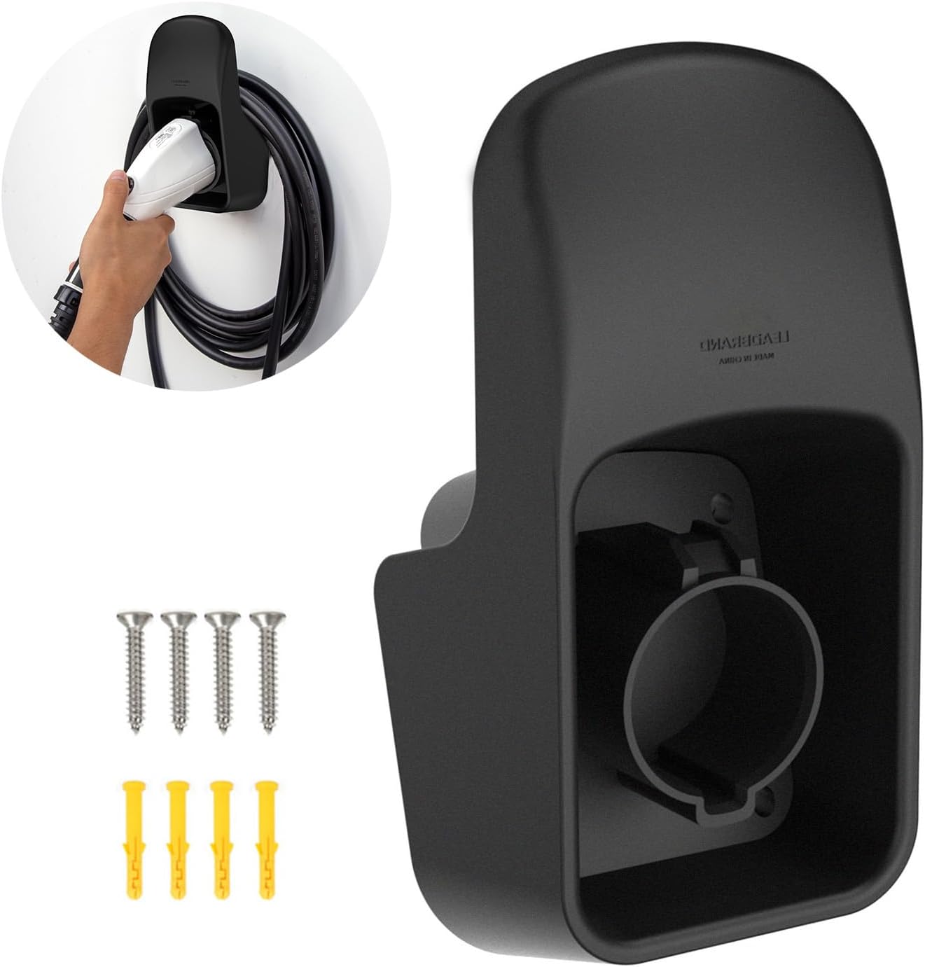 Amazon.com: LEADBRAND EV Charger Holder SAE J1772 Wall Mount Cable ...