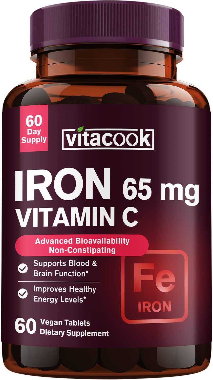 Amazon.com: Amazon Elements Iron 18mg Capsules, Supports Red Blood Cell ...