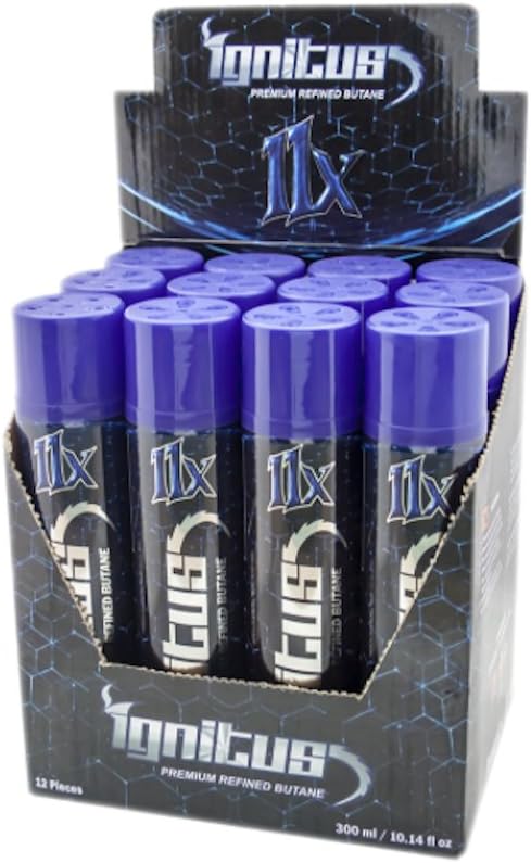 Amazon.com: Ignitus 11X Premium Refined Butane - Large 300ml - 12 Cans ...