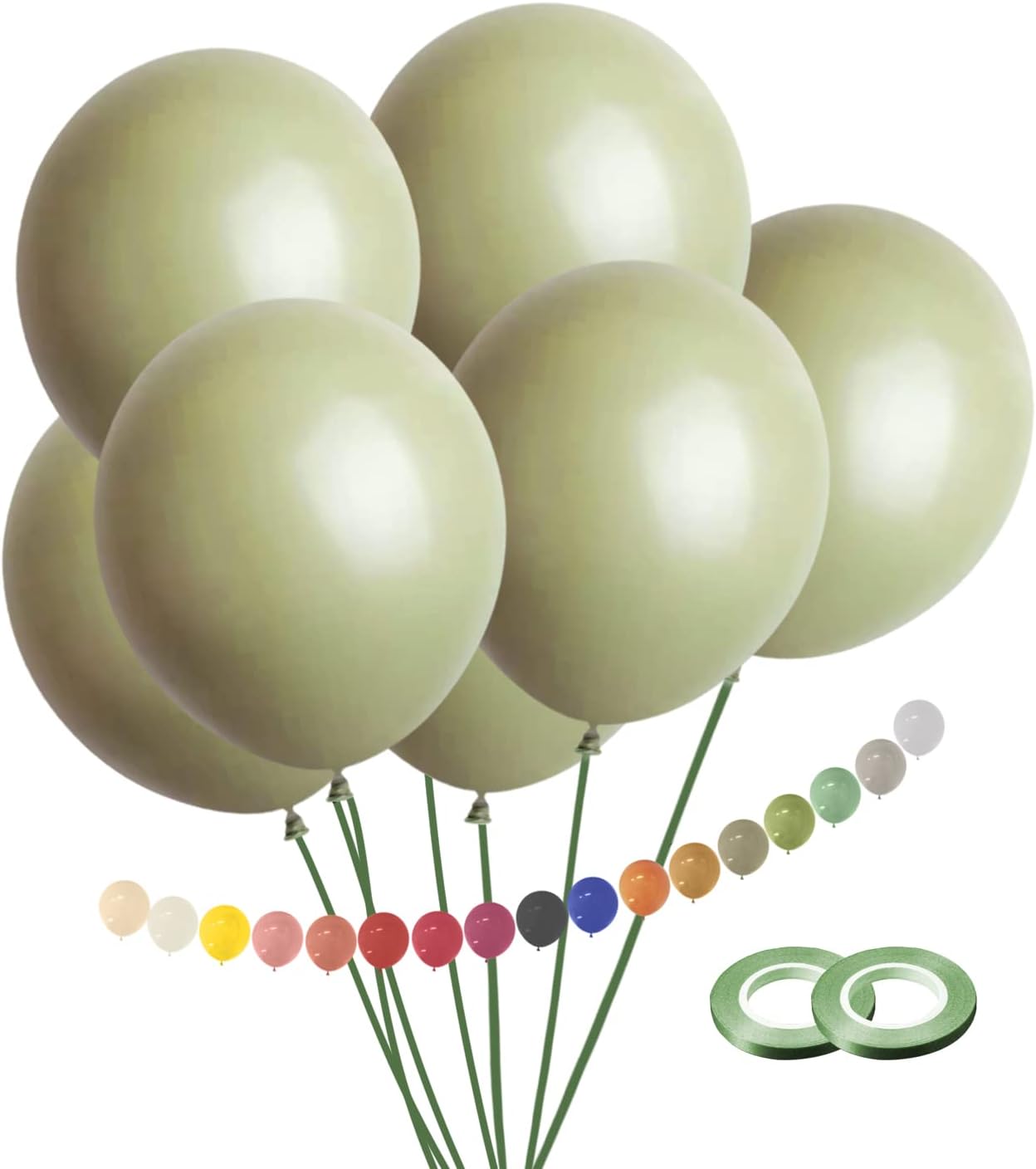 Amazon.com: Avocado green Balloons 12 inch 75 Pcs Sage Olive Latex ...