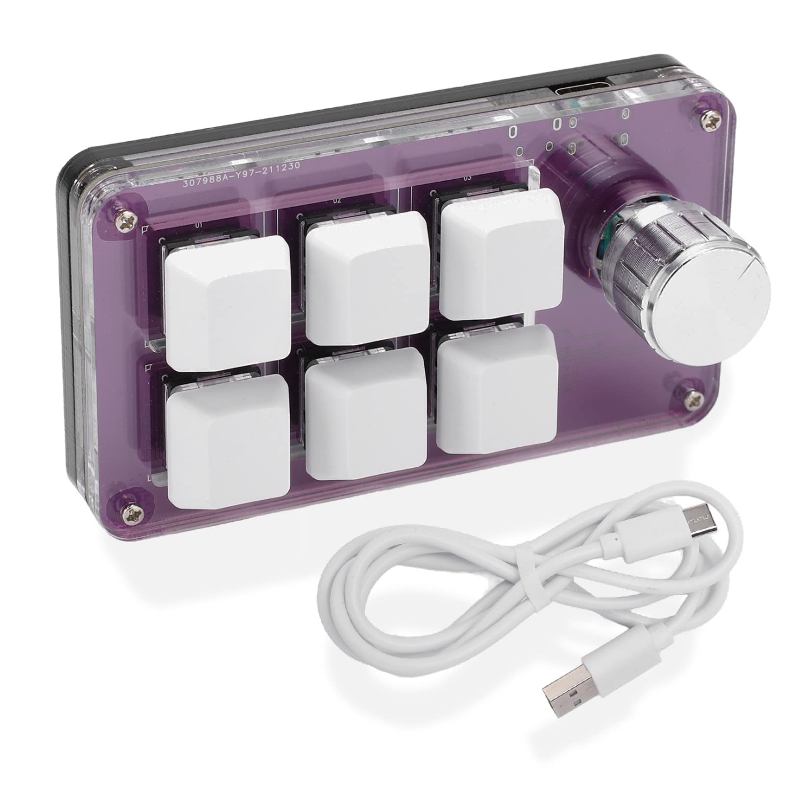 Amazon.com: 6 Fully Programmable One Handed Mechanical Keyboard,Type C ...