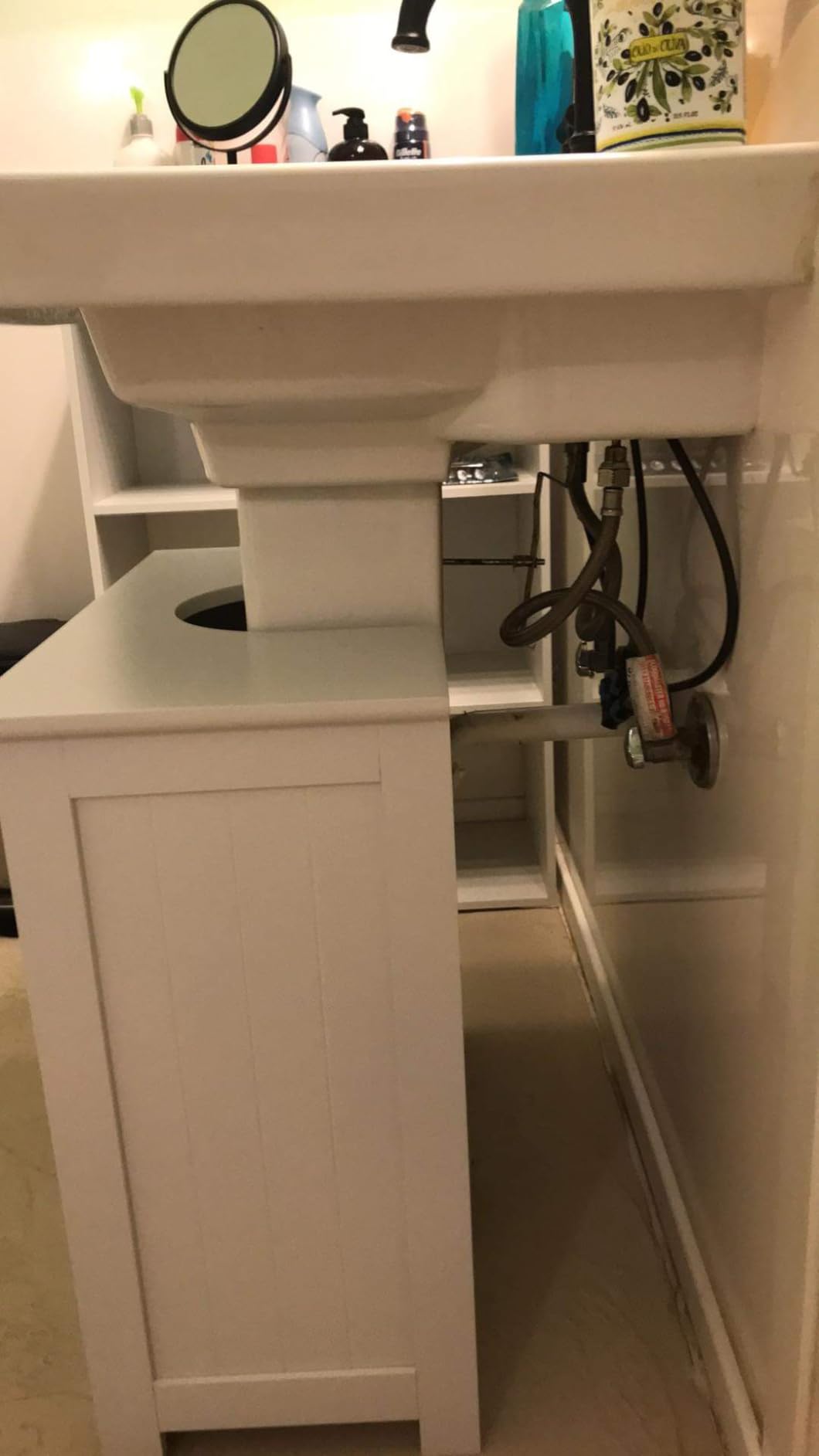 Amazon.com: MEZHI Under Sink Vanity Cabinet Bathroom Double Door Shelf ...