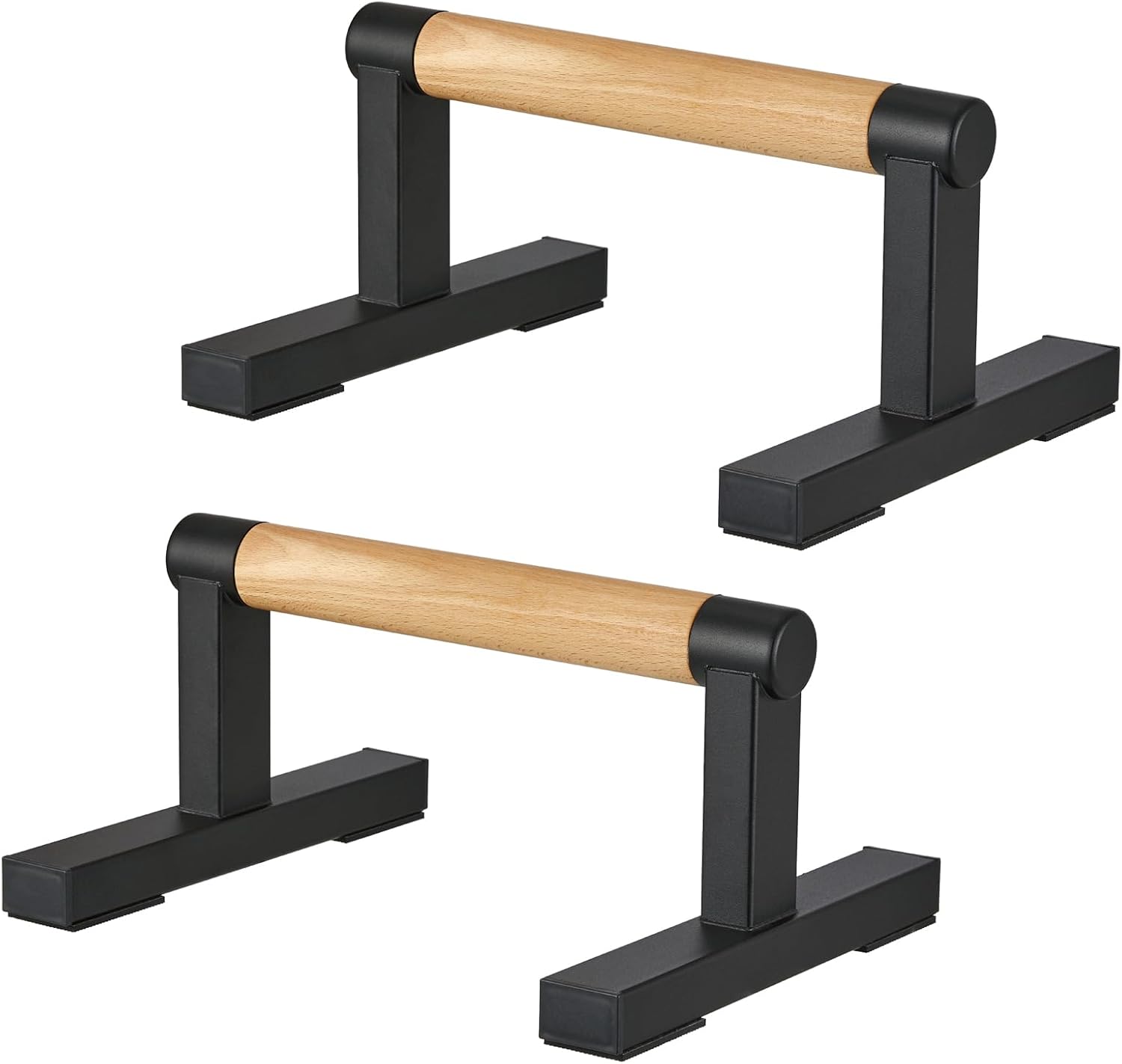 T Shape Floor Stand Wood Push Up Handle Bars for Men, Strength Training ...