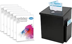 Amazon.com: xydstay 6pack Acrylic Sign Holder 8.5 X 11 & xydled Wall ...