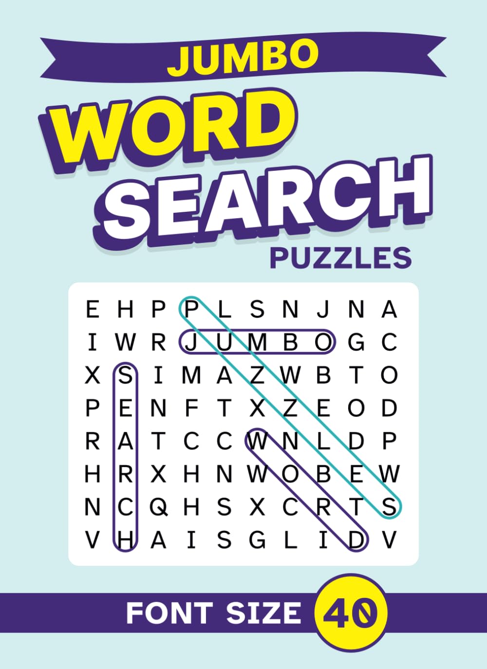 Amazon.com: Jumbo Word Search Puzzles Font Size 40: Extra Large Print ...