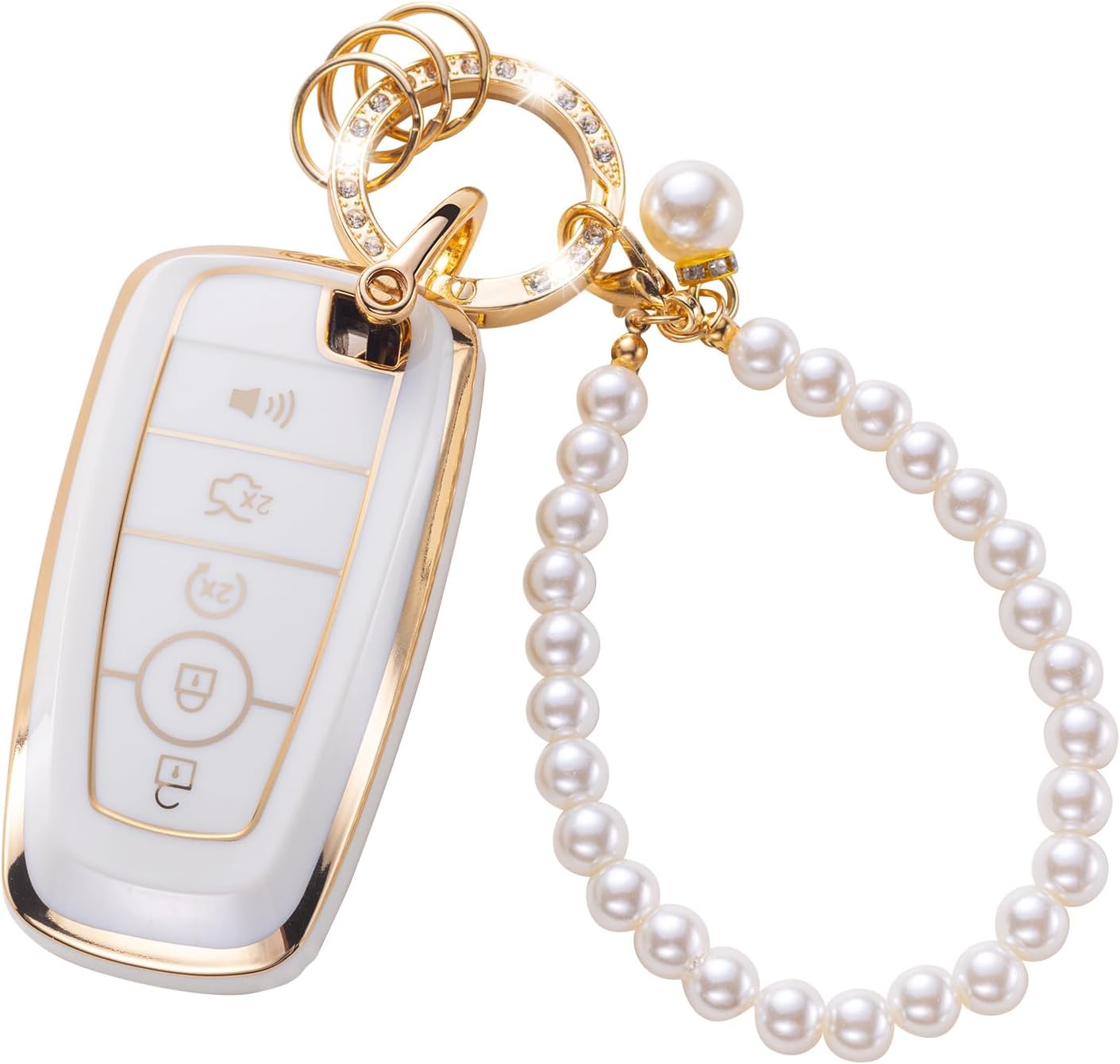 Amazon.com: Simocky Key Fob Cover with Diamond Keychain, Compatible ...