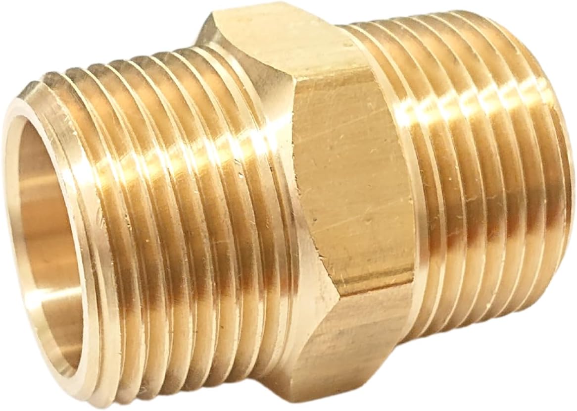 Amazon.com: T TANYA HARDWARE 1 Inch x 1 Inch NPT Brass Hex Nipple Male ...