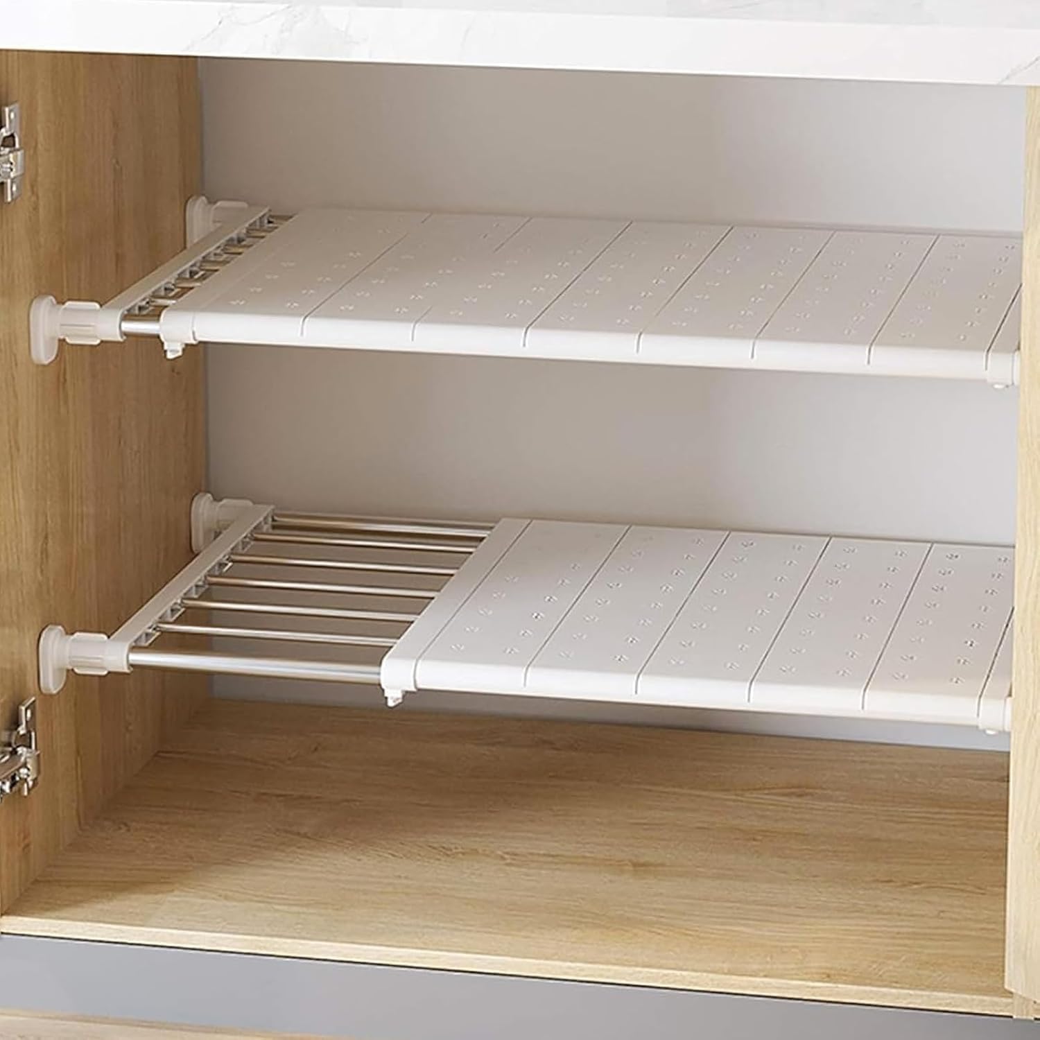 Stainless Steel Extendible Closet Tension Shelf Adjustable Shelf ...