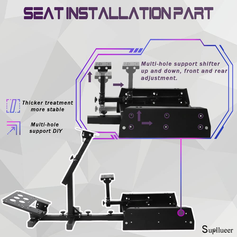 Buy Supllueer Sim Racing Cockpit,Single Arm Racing Wheel Stand Square ...
