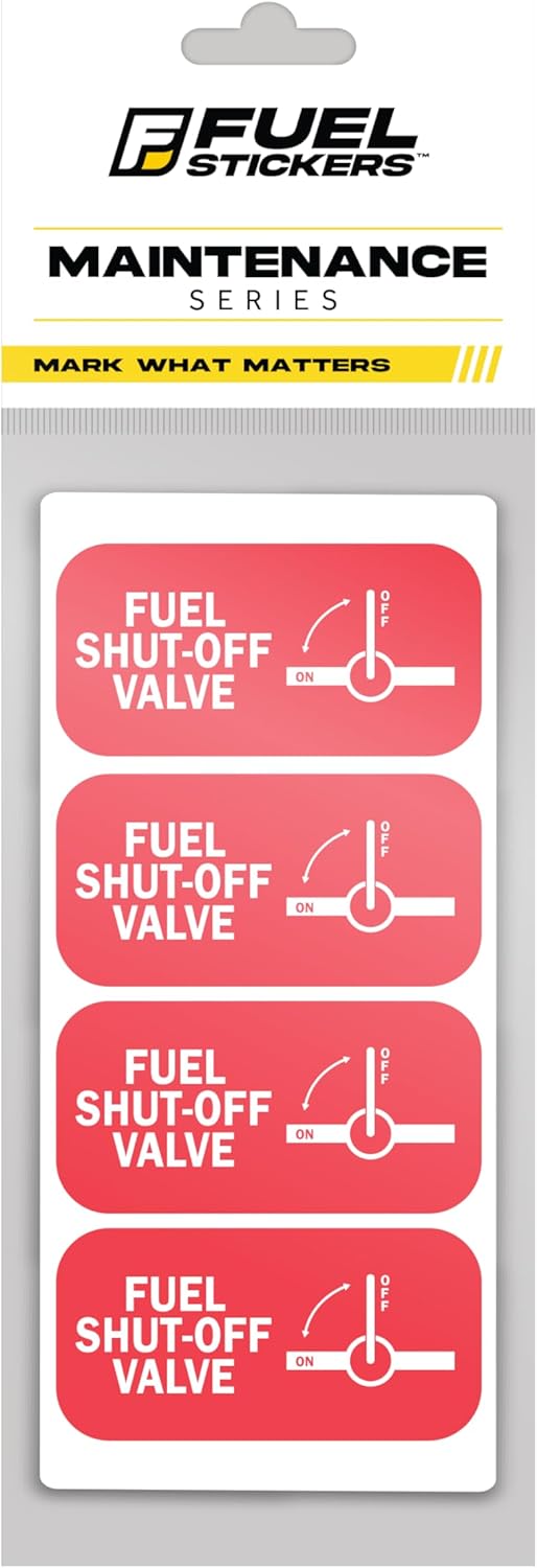 Amazon.com: Fuel Shut Off Sticker (Small) | Fuel Shut Off Sign | for ...