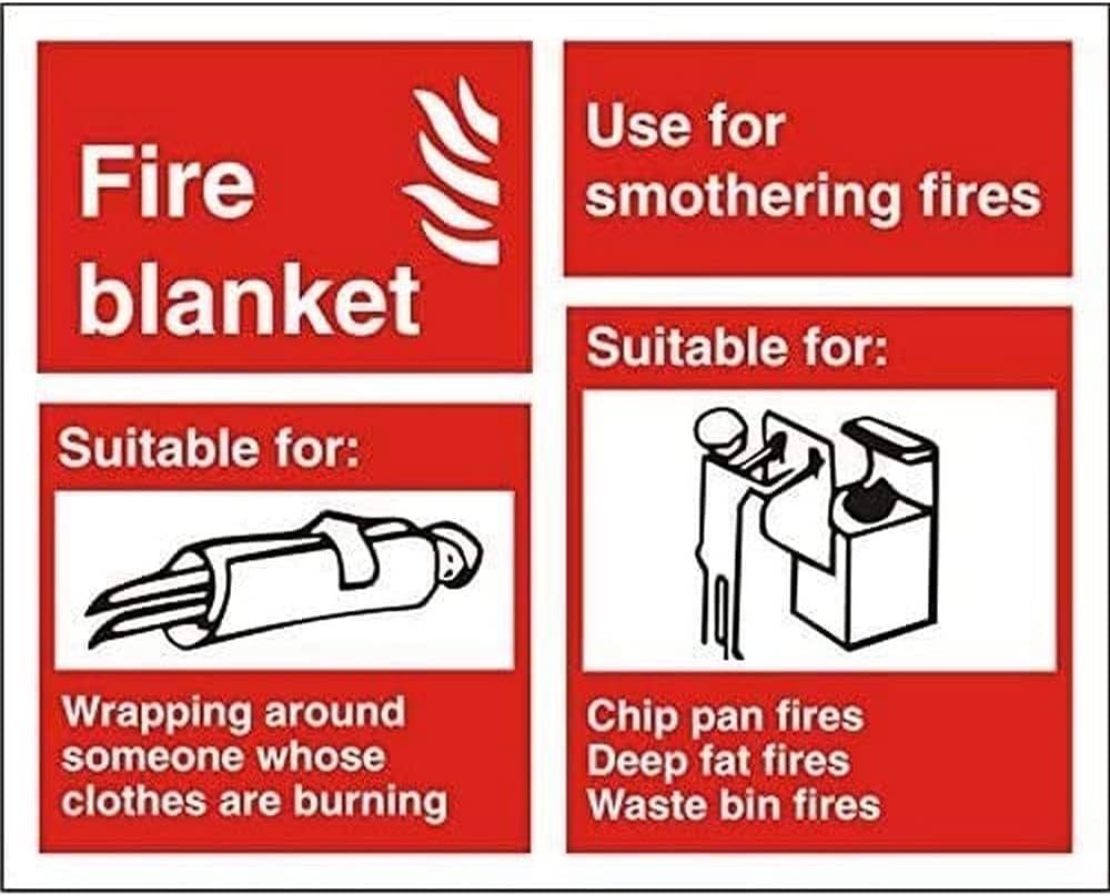 Seco Fire Blanket - Explanation Chart Sign, 150mm x 120mm - 1mm Semi ...