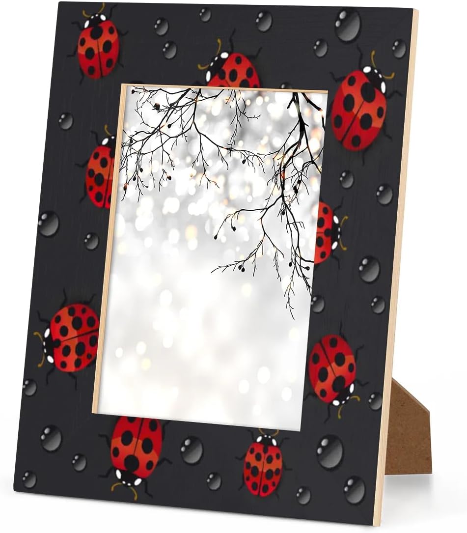 Amazon.com - Ladybug Print 5x7 Picture Frame Animal Ladybug Wooden ...