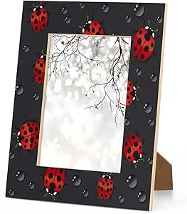 Amazon.com - Ladybug Print 5x7 Picture Frame Animal Ladybug Wooden ...