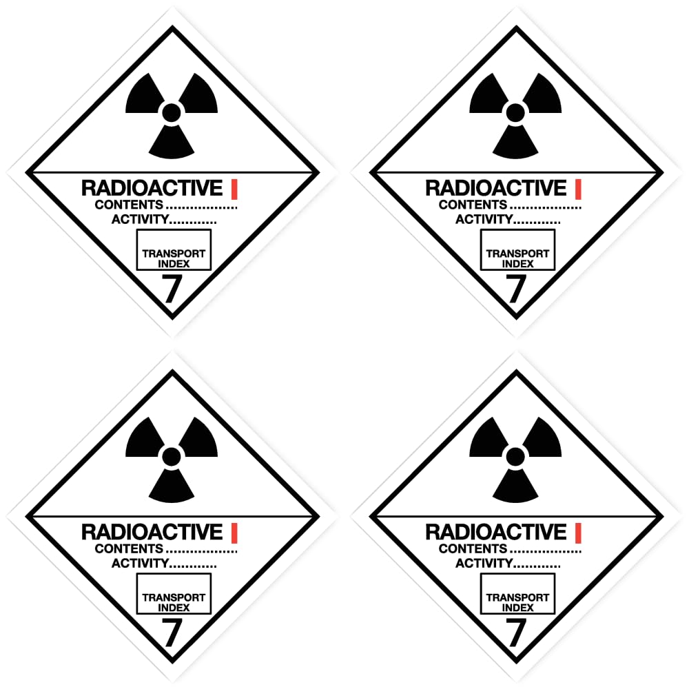 Laminated Stickers: 100 x 100 mm, Pack of 4 - Hazardous Goods Class ...