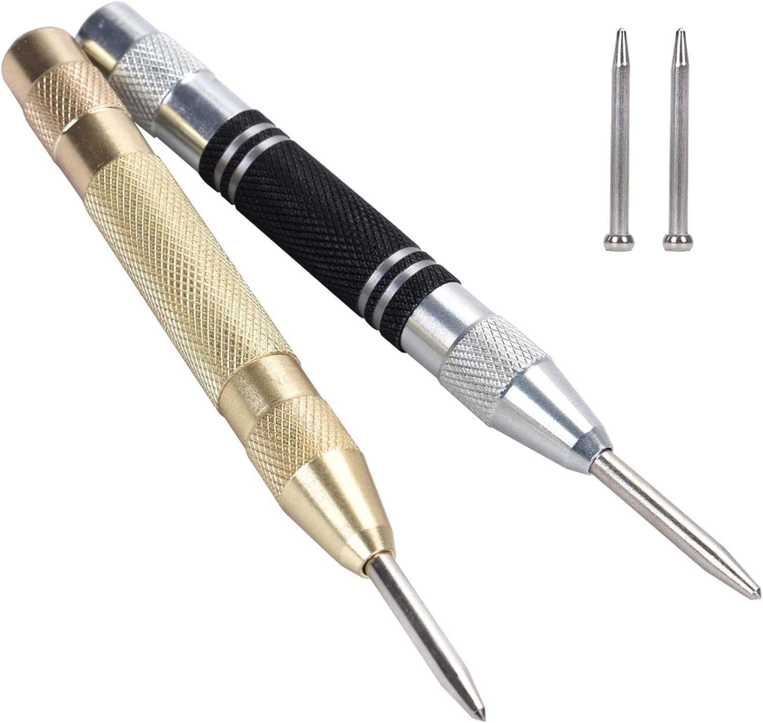 DLJZGC 2 Pack Automatic Center Punch, 5 inch Heavy Duty Steel Spring ...