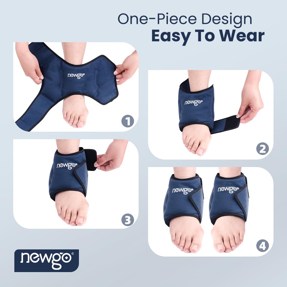 Snapklik.com : NEWGO Ankle Ice Pack Wrap For Injuries Reusable