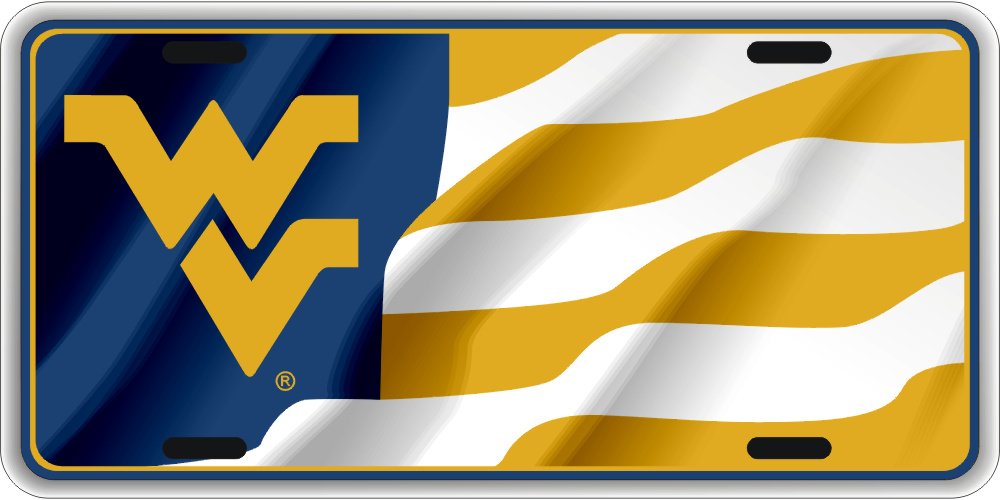 Amazon.com: Collegiate Series WVU with Wave Flag License Plate : Automotive
