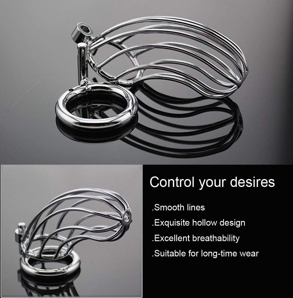 Jaula de castidad con candado de acero inoxidable Uleade juguete sexual ...