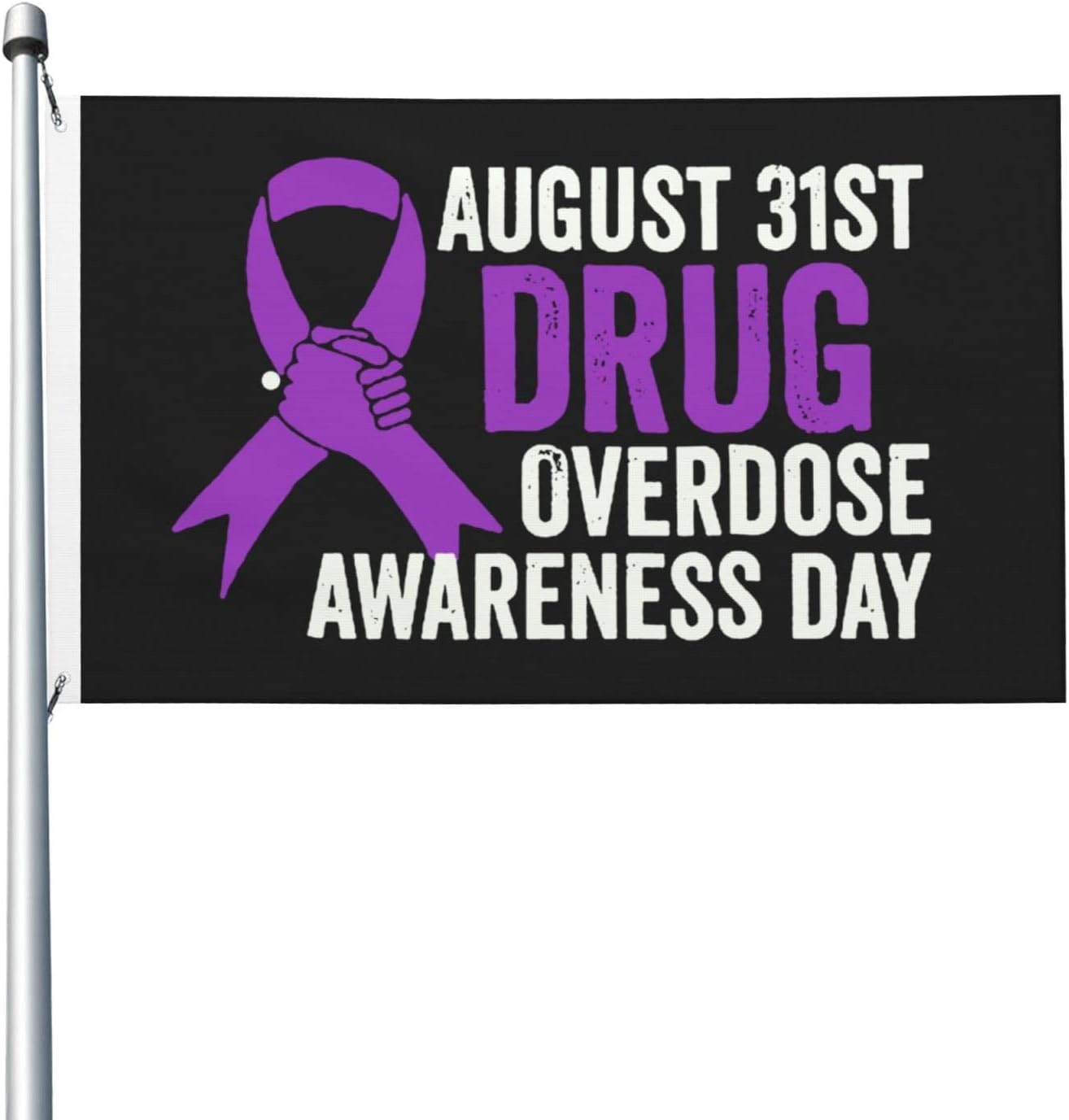 Amazon.com : I Wear Purple For Drug Overdose Awareness Flag 3 x 5 FT ...