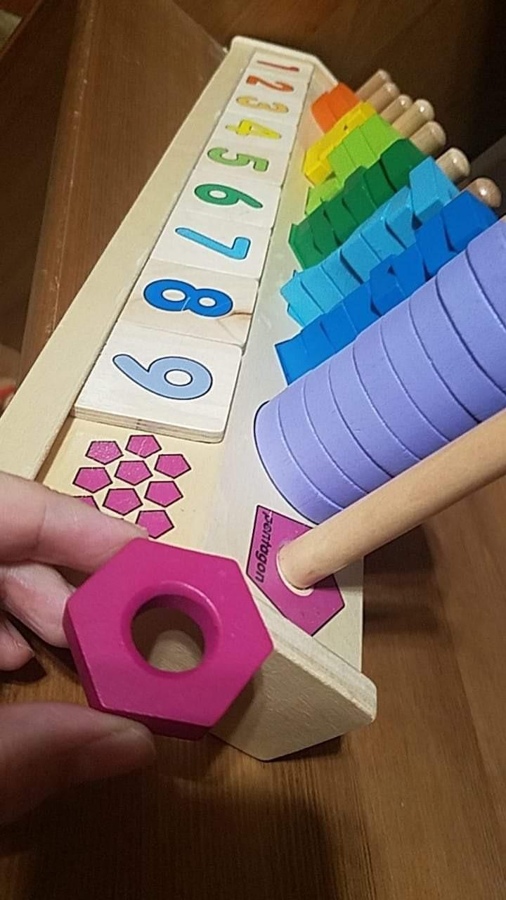 Amazon.com: Melissa & Doug Counting Shape Stacker - Wooden Educational ...