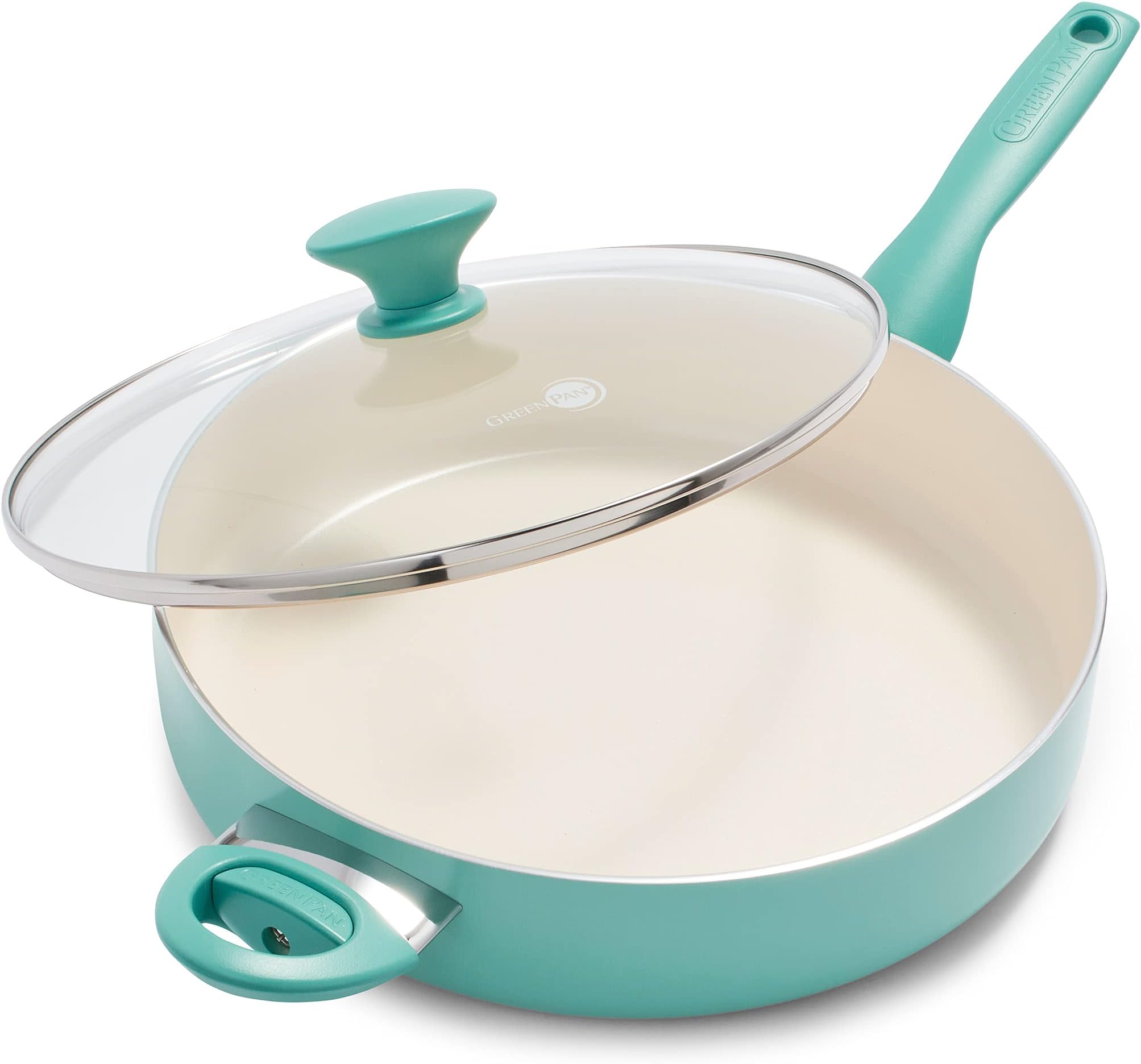 GreenPan Rio Healthy Ceramic Non-Stick 30cm/4.8 Litre Sauté Pan with ...