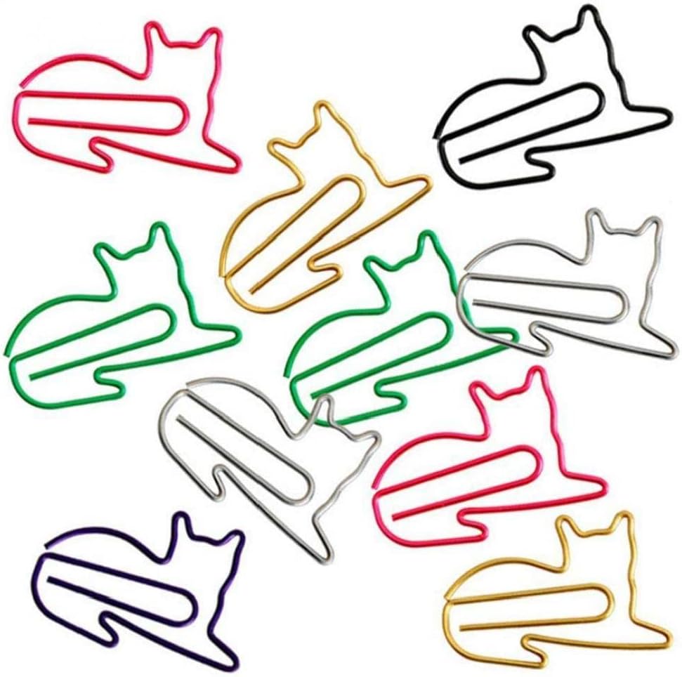 Danlai 20pcs Paper Clips Animal Shaped Paperclips Cute Metal Bookmark ...