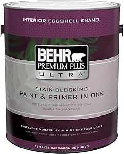 BEHR Premium Plus Ultra 1 gal. Ultra Pure White Eggshell Enamel ...