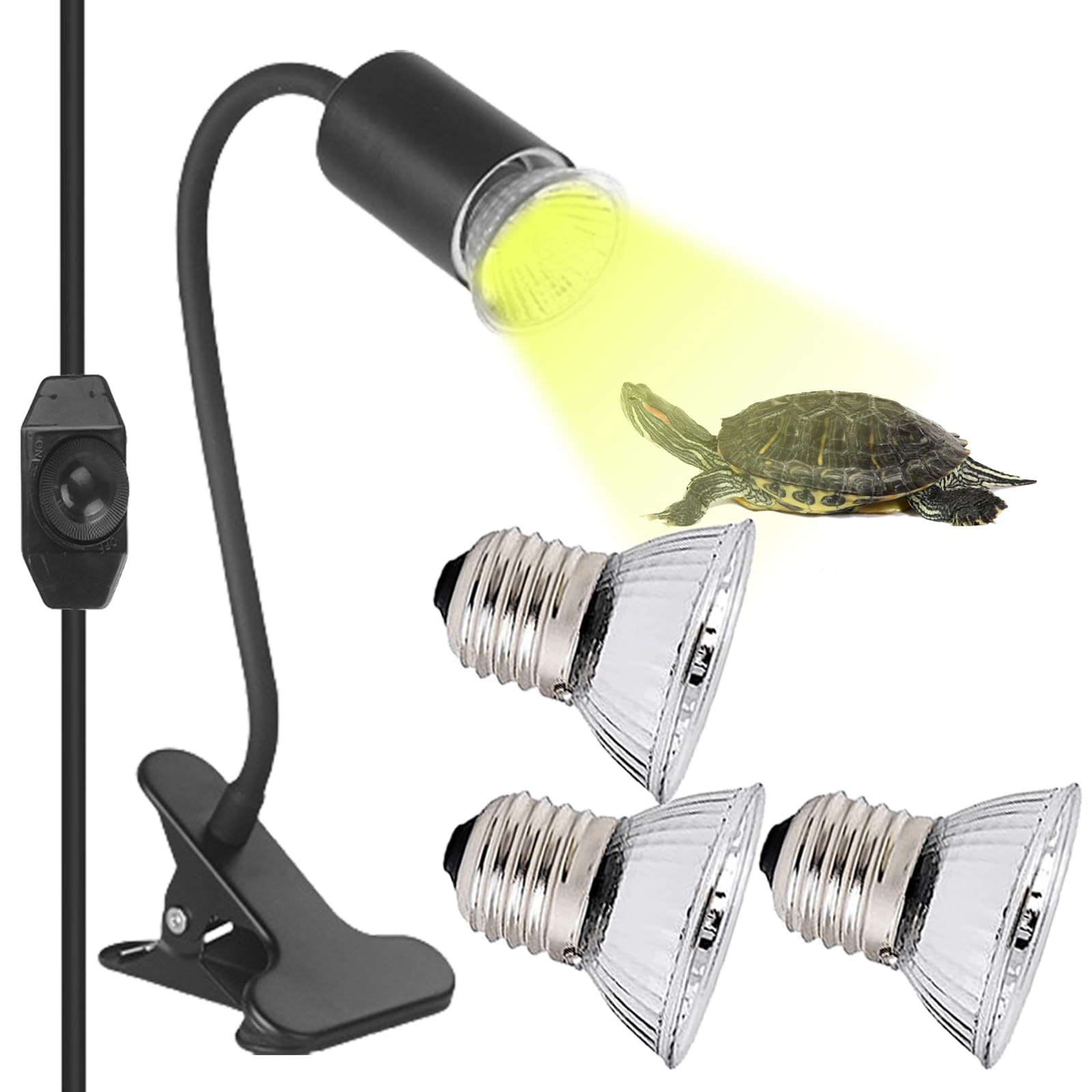 BAIFULAI Turtle Heat Lamp, 25 W 50 W Heat Lamp for Turtles, Terrarium ...
