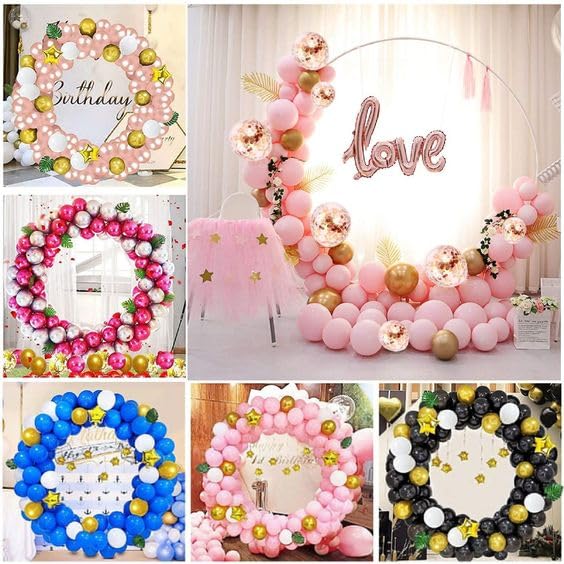 Round Balloon Ring Stand For All Party And Event Decorations-White ...