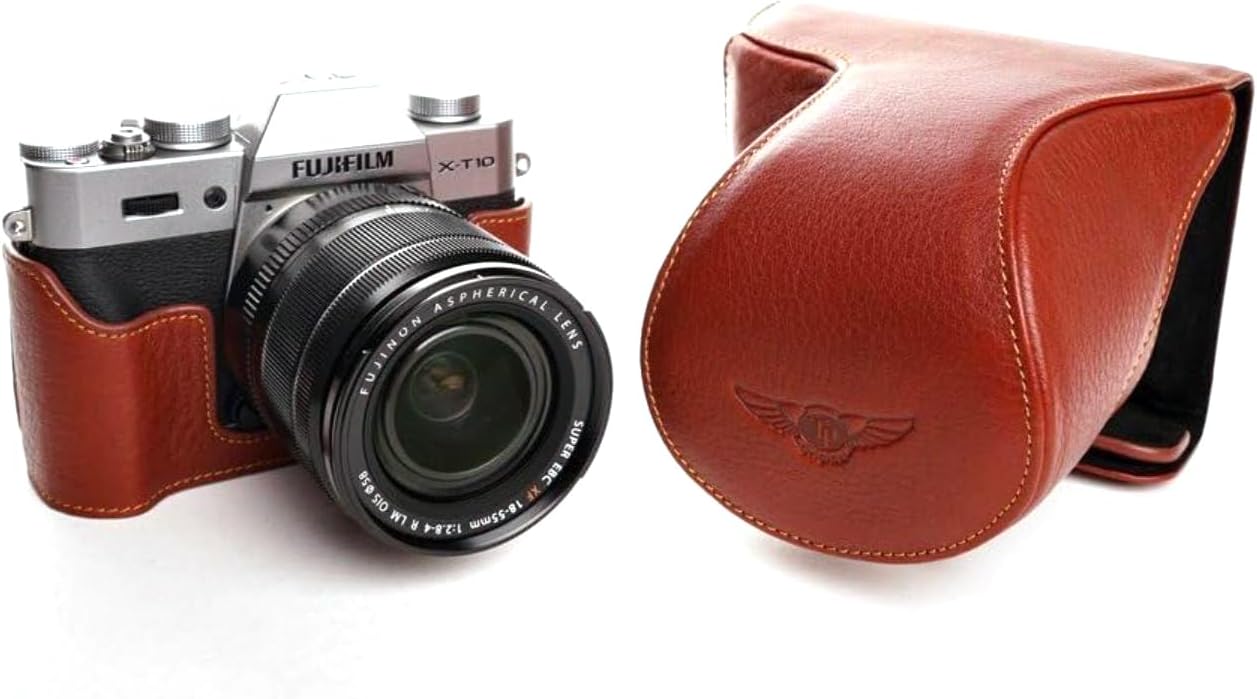 Amazon.com : Handmade Genuine Real Leather Full Camera Case Bag Cover ...
