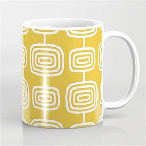 Amazon.com: Mid Century Modern Atomic Rings Pattern Mustard Yellow by ...