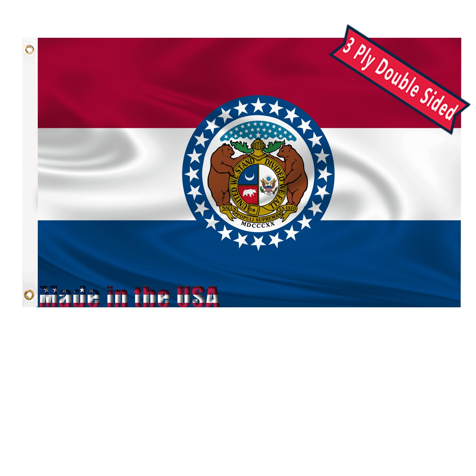 Amazon.com : Missouri State Flag 3x5 Outdoor Double Sided 3 Layers ...