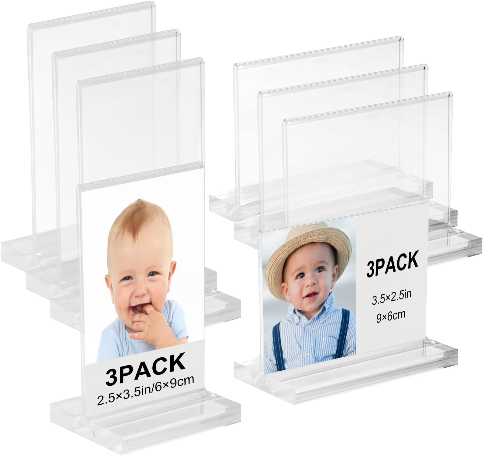 Amazon.com - Ctosree 12 Pcs Acrylic Photo Frame L shape Slant Back ...