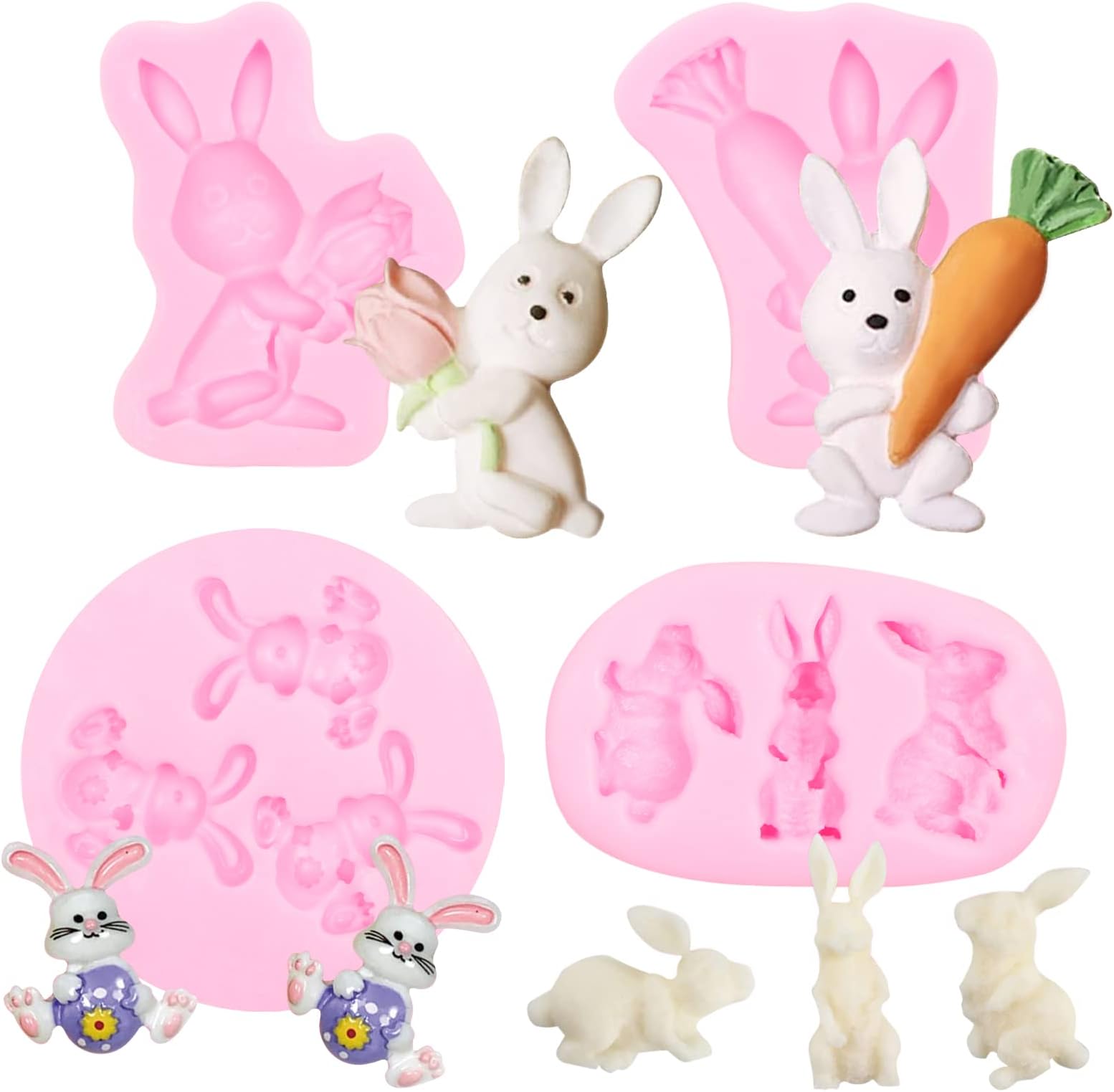 Amazon.com: Rabbit Ears Bows Shaped Silicone Molds 4PCS, Bunny Ear ...
