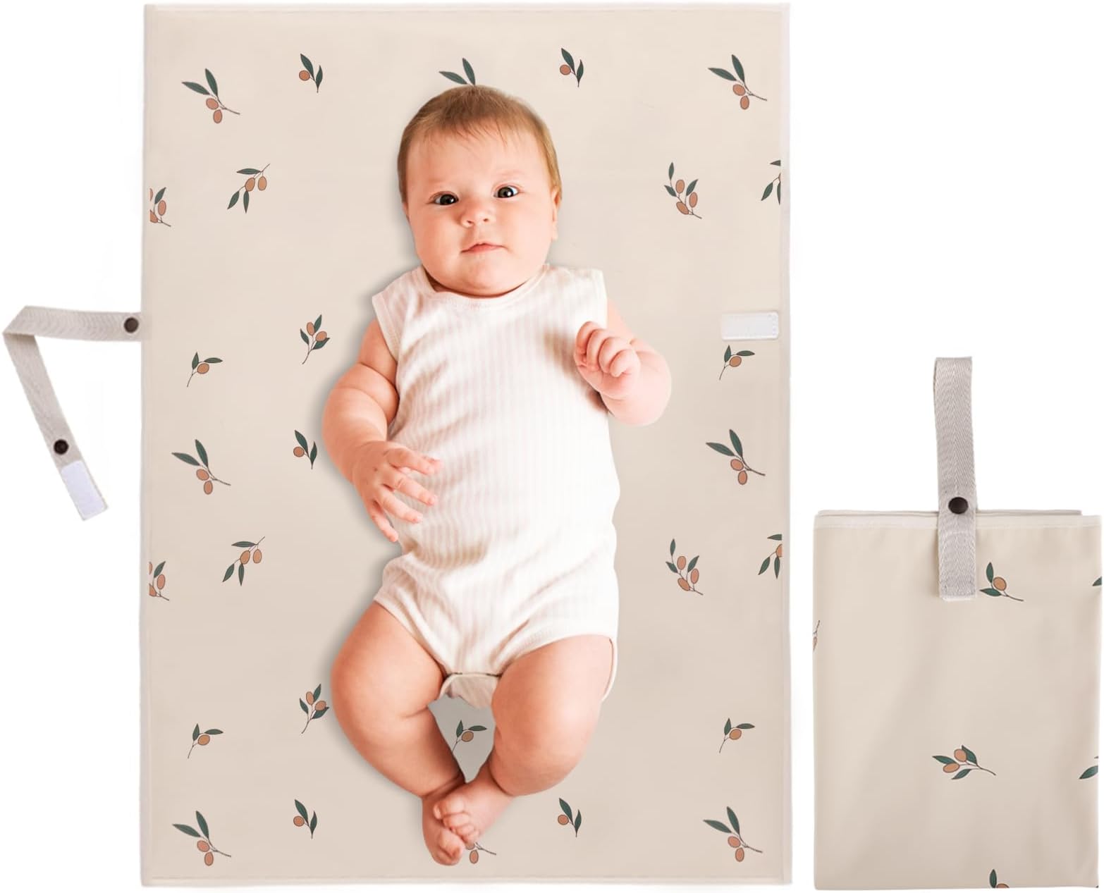 Amazon.com : Vegan Leather Portable Changing Pad - Waterproof Compact ...