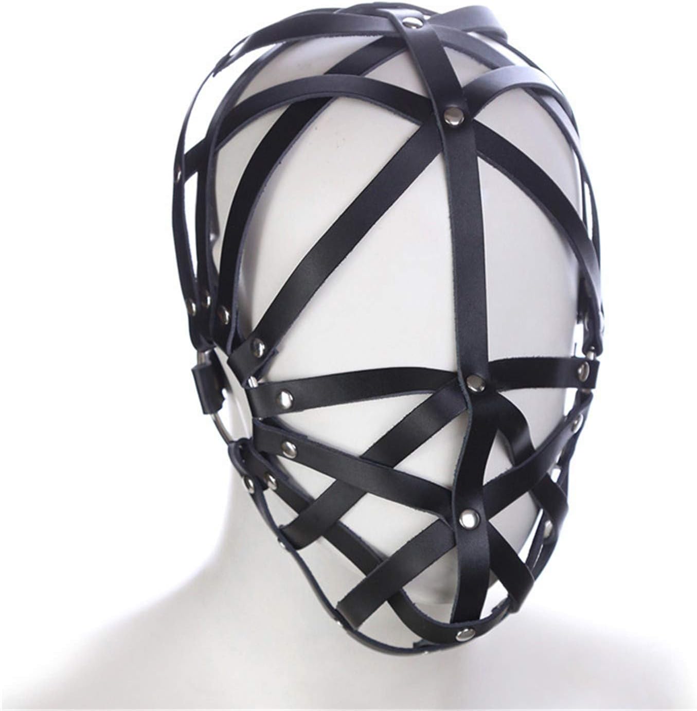 Amazon.com: Leather Head Cover Cross-Strip Leather Binding Semi-Bald ...