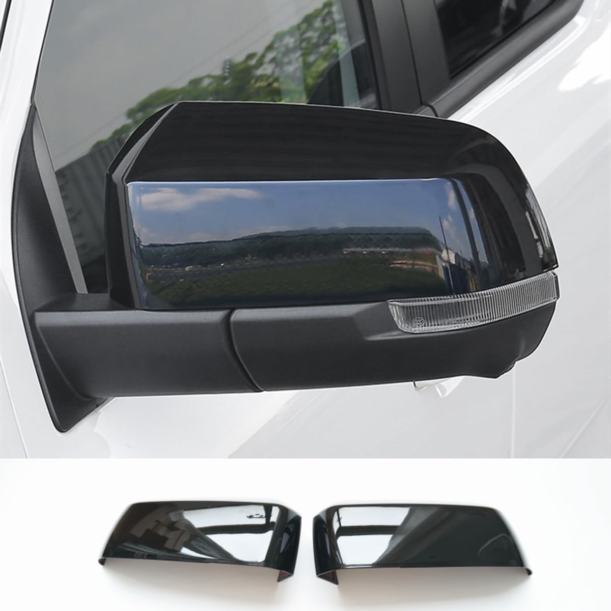 Amazon.com: ZiWen Sport Carbon Fiber Gloss Black Door Rearview Mirror ...