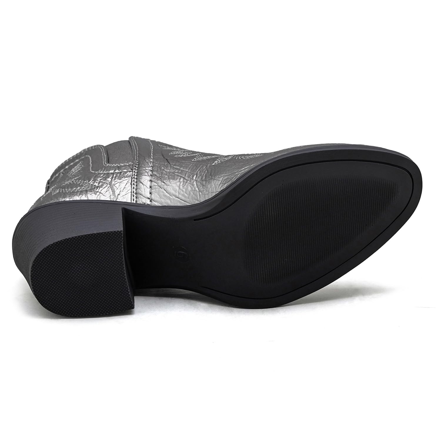 Snapklik.com : Womens Metallic Silver Cowboy Boots Western Style Short ...
