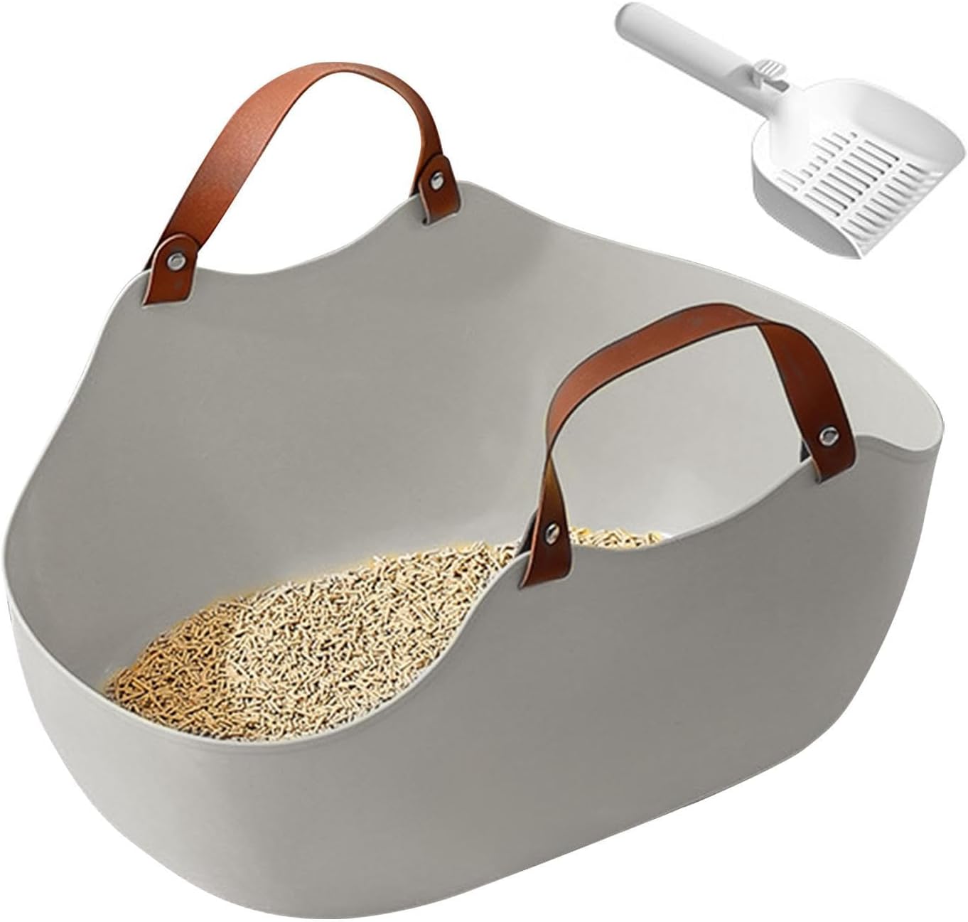 Low Entry Litter Box,With Cat Litter Shovel Open Cat Toilet Litter Box ...